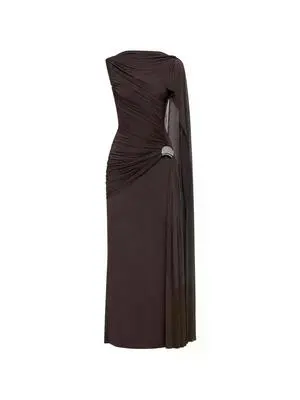 CHATS BY C.DAM Knit Asymmetrical Draped Maxi Dress