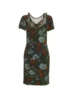 Dolce & Gabbana Floral Print Scoop Neck Mini Dress