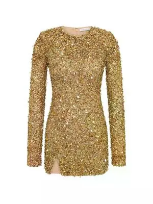 Rachel Gilbert Philippe Sequin-embellished Mini Dress - Gold