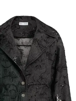WEILI ZHENG Sequin-embellished Denim Blazer