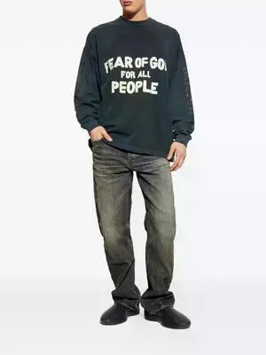 Fear Of God Slogan-print Long-sleeve T-shirt - Blue