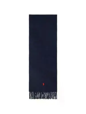 Polo Ralph Lauren Pony Fringe-trim Scarf - Blue