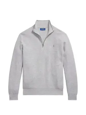 Polo Ralph Lauren Mesh-knit Quarter-zip Sweater - Grey