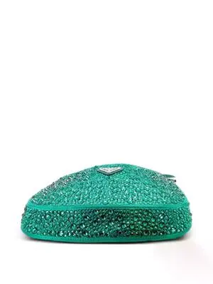 Prada Cleo Crystal Embellished Satin Shoulder Bag