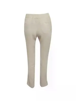 Brunello Cucinelli Beige Crepe Cropped Trousers