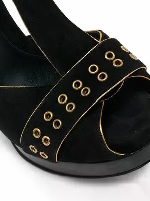 Fendi Suede T-bar Platform Sandals