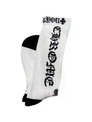 Chrome Hearts Logo Intarsia Ribbed Knit Socks