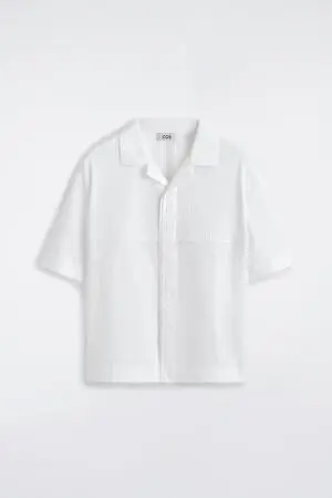 Cos Relaxed Contrast-panel Shirt - White
