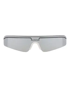 Balenciaga Shieldframe Acetate Sunglasses White White Silver - Multicolor
