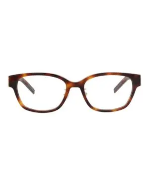 Saint Laurent Squareframe Recycled Acetate Optical Frames Havana Havana Transparent - Multicolor
