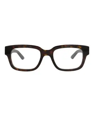 Alexander McQueen Squareframe Recycled Acetate Optical Frames Havana Havana Transparent - Multicolor