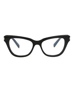 Saint Laurent Cat Eyeframe Acetate Optical Frames Black Black Transparent - Multicolor