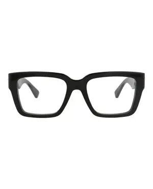 Bottega Veneta Squareframe Recycled Acetate Optical Frames Black Black Transparent - Multicolor