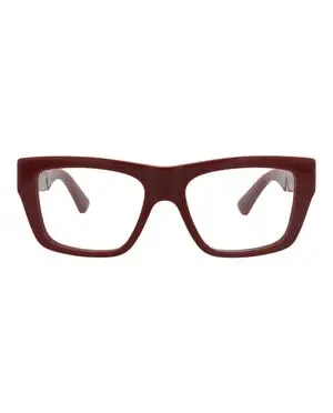 Bottega Veneta Squareframe Acetate Optical Frames Burgundy Burgundy Transparent - Multicolor