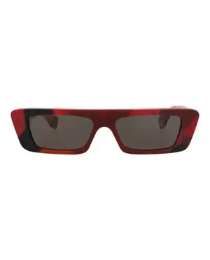 Gucci Squareframe Recycled Acetate Sunglasses Red Red Grey - Multicolor