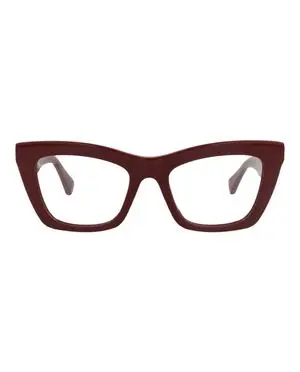 Bottega Veneta Cat Eyeframe Recycled Acetate Optical Frames Burgundy Burgundy Transparent - Multicolor