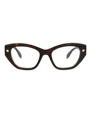 Alexander McQueen Cat Eyeframe Recycled Acetate Optical Frames Havana Havana Transparent - Multicolor