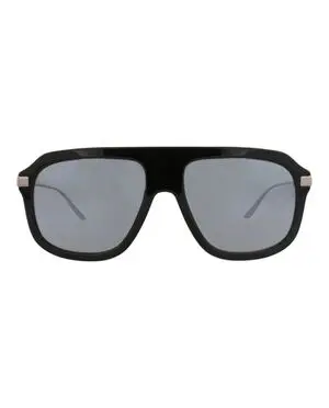 Gucci Aviatorframe Recycled Acetate Sunglasses Black Ruthenium Silver - Multicolor