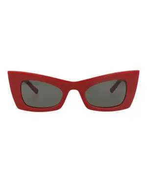 Saint Laurent Cat Eyeframe Bio Injection Sunglasses Red Red Grey - Multicolor