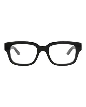 Alexander McQueen Squareframe Recycled Acetate Optical Frames Black Black Transparent - Multicolor