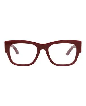 Alexander McQueen Squareframe Recycled Acetate Optical Frames Burgundy Burgundy Transparent - Multicolor