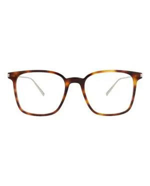 Saint Laurent Squareframe Recycled Acetate Optical Frames Havana Gold Transparent - Multicolor
