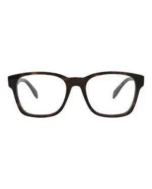 Alexander McQueen Squareframe Acetate Optical Frames Havana Havana Transparent - Multicolor