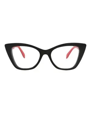 Alexander McQueen Cat Eyeframe Acetate Optical Frames Black Black Transparent - Multicolor