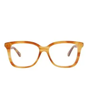 Chloé Squareframe Bio Acetate Optical Frames Havana Havana Transparent - Multicolor