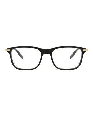 Montblanc Black Black Transparent Squareframe Recycled Acetate Optical Frames - Multicolor