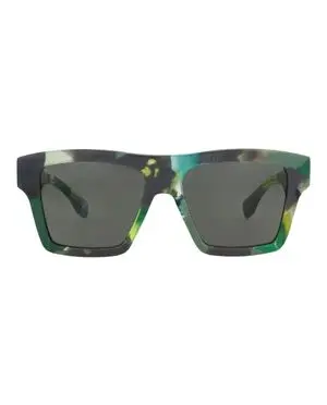 Gucci Squareframe Recycled Acetate Sunglasses Green Green Grey - Multicolor