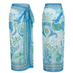 Loveist Store Blue / Green Venice Patterned Sarong Pareo - Blue/green