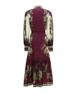 ALEMAIS Ruthie Floral Midi Shirt Dress - Multicolor