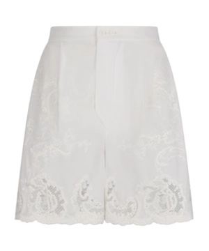 Ermanno Scervino Embroidered Lace-trimmed Shorts - No