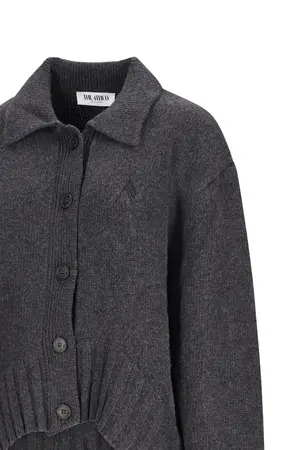Attico Embroidered Logo Knit Cardigan