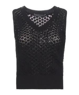 Ermanno Scervino V-neck Sleeveless Vest - Black
