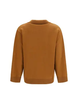 Valentino Garavani V-neck Knitted Sweater With V Logo Collar