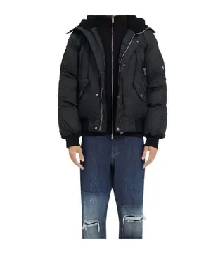 MAISON MARGIELA Hooded Bomber Jacket - Black