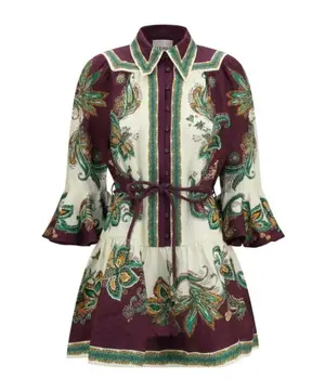 ALEMAIS Ruthie Paisley-print Linen Mini Dress - Multicolor