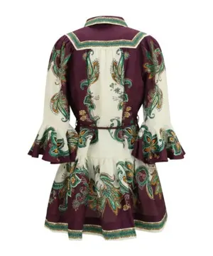 ALEMAIS Ruthie Paisley-print Linen Mini Dress - Multicolor