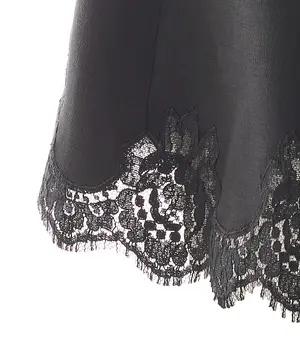 Valentino Garavani Lace Hem Crewneck Dress - Black