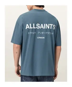 ALLSAINTS Underground Logo T-shirt - Wave Blue