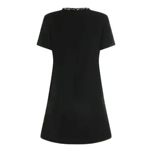 Valentino Garavani Embroidered Crepe Couture Short Dress - Black