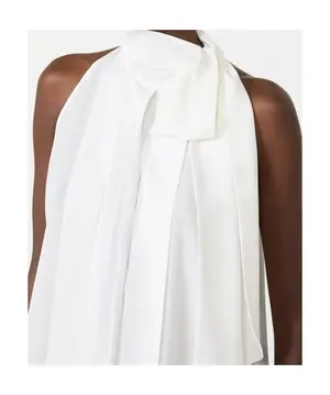 Max Mara Halterneck Tie-fastening Blouse - White