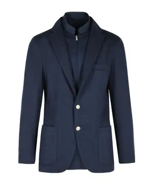 Eleventy Long-sleeved Suit Jacket - Blue