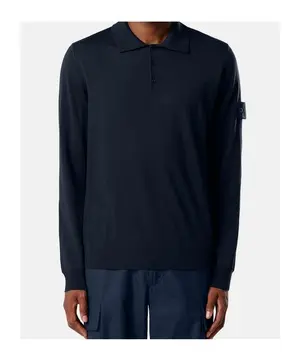 Stone Island Long Sleeve Polo Shirt - Blue
