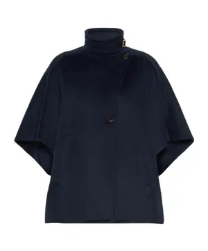 Max Mara Derrik High Neck Cape - Midnight Blue
