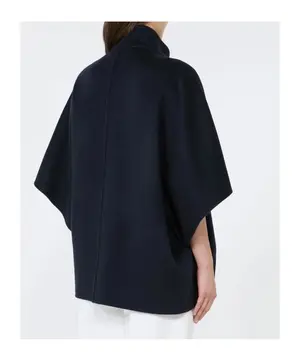 Max Mara Derrik High Neck Cape - Midnight Blue