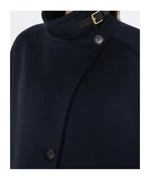 Max Mara Derrik High Neck Cape - Midnight Blue