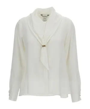 Max Mara Max Mara Silk Draped Shirt Collar Blouse No
